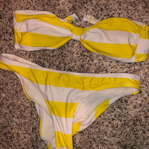 Victoria's Secret | Swim | Yellow Striped Bikini | Poshmark